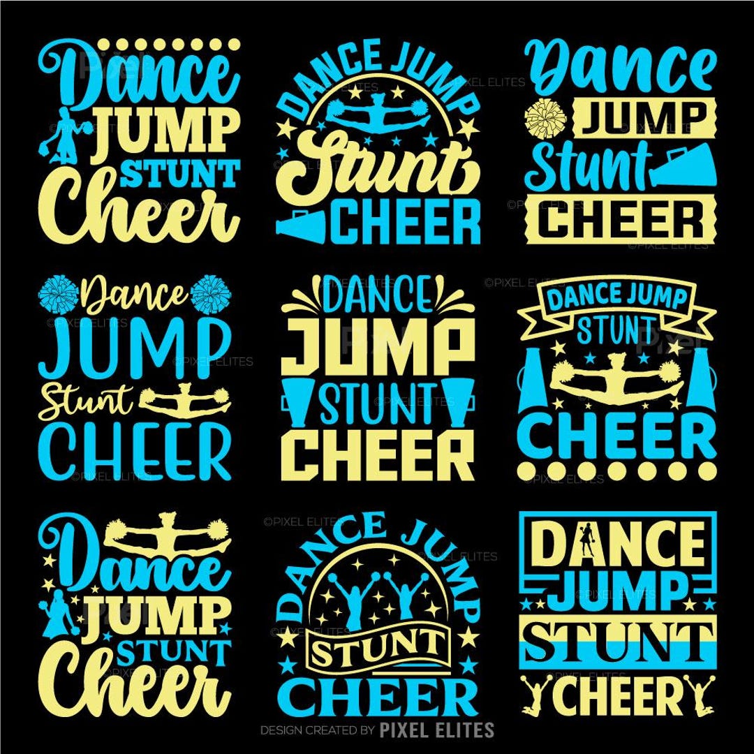 Dance Jump Stunt Cheer SVG Cheerleading Cheer Life Bundle Cheer Team ...
