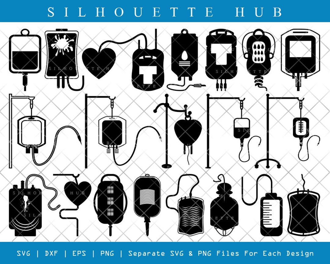 Blood Bag SVG Cut Files Blood Bag Silhouette Blood Svg - Etsy