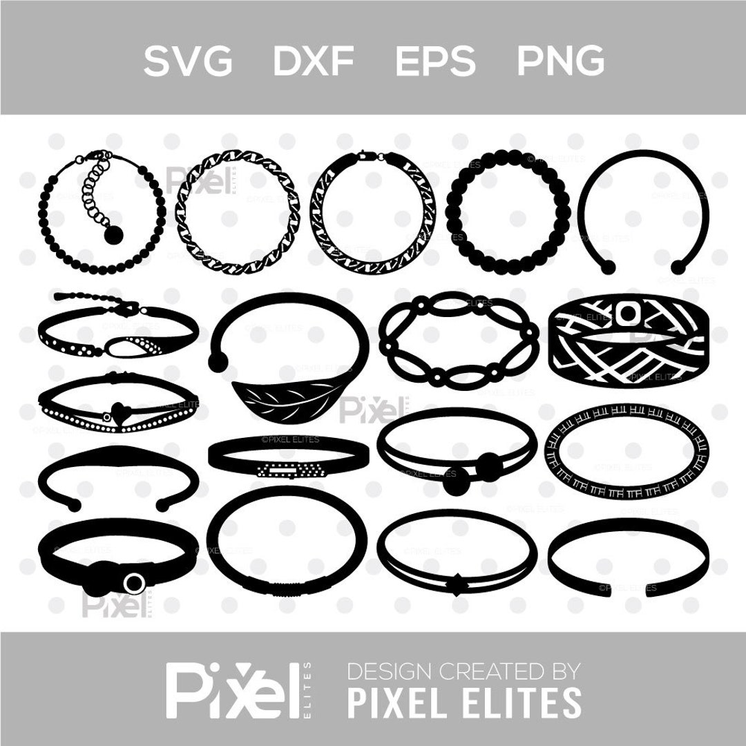 Bracelet SVG Cut File Bundle Leather, Gold, Silver, Men & Women Fashion ...