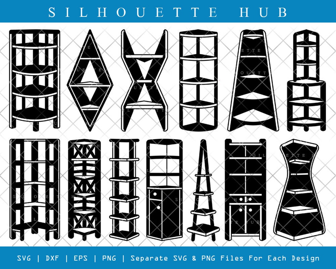 Corner Rack Silhouette, Corner Rack SVG, Wall Shelf Svg, Standing Shelf ...