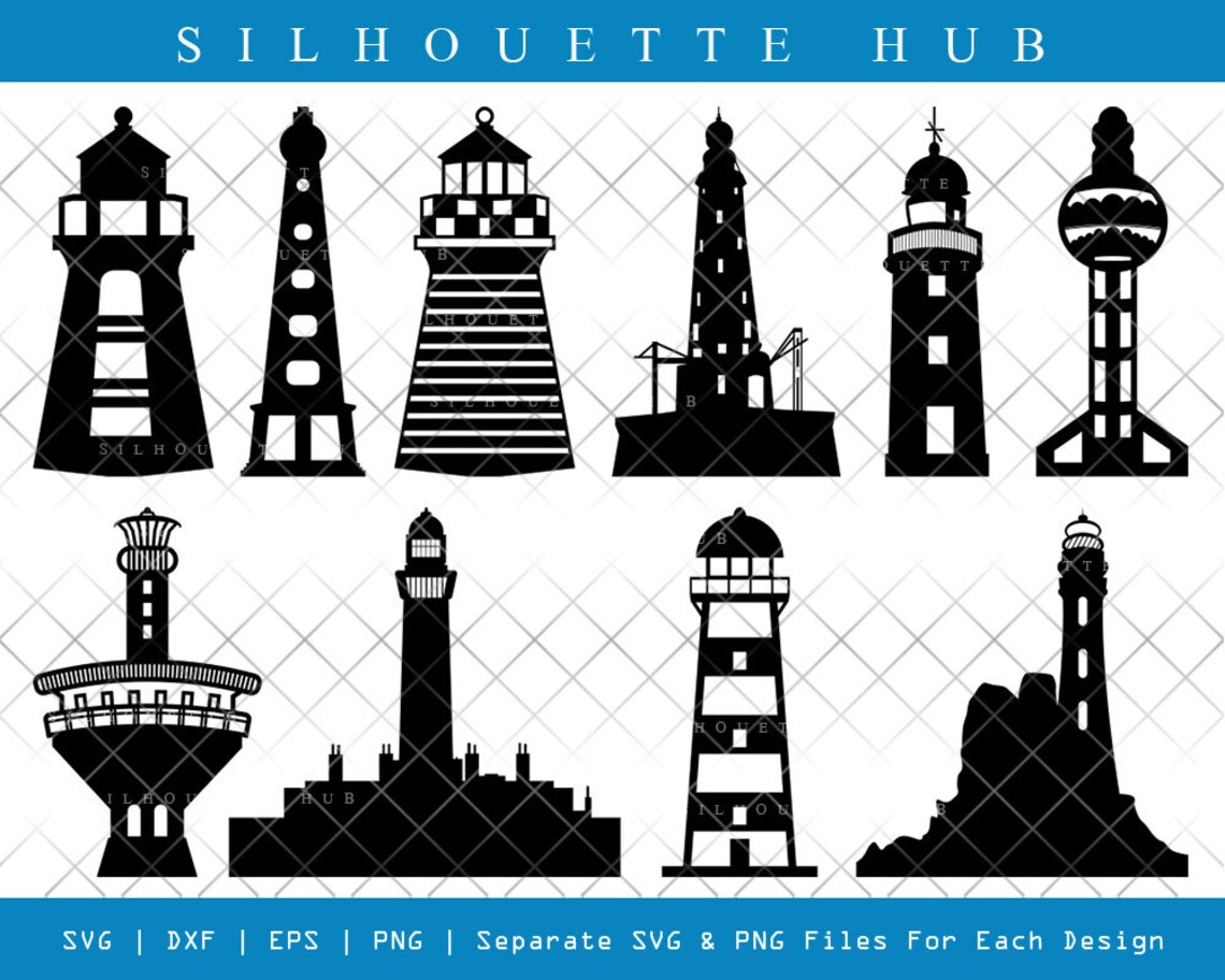 Lighthouses SVG Cut Files Lighthouses Silhouette - Etsy