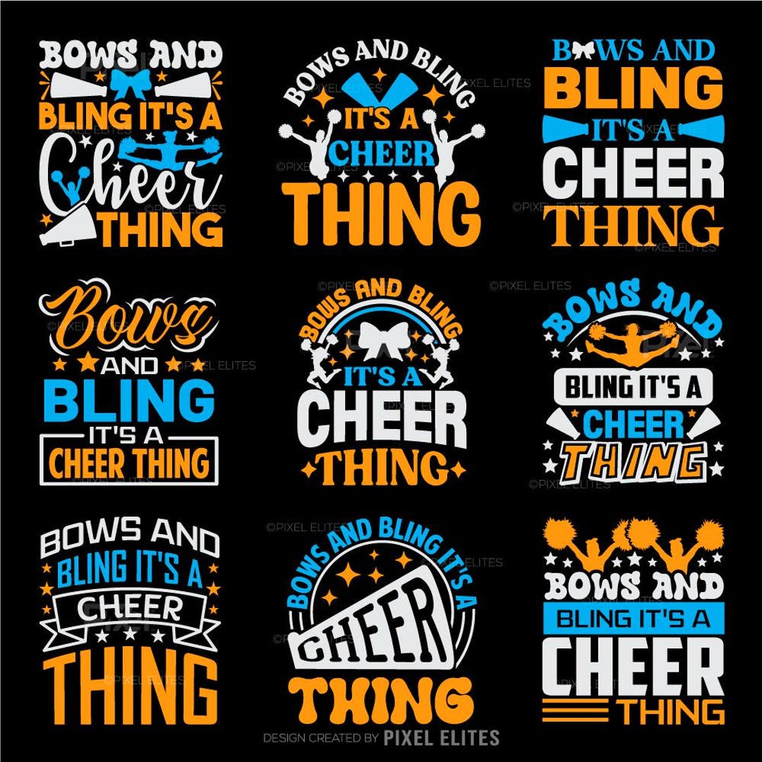 Bows and Bling It's A Cheer Thing SVG Cut Files Peace Love Cheer, Cheer ...