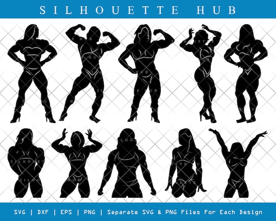 Bodybuilder Women SVG Bodybuilder Silhouette Women Svg | Etsy