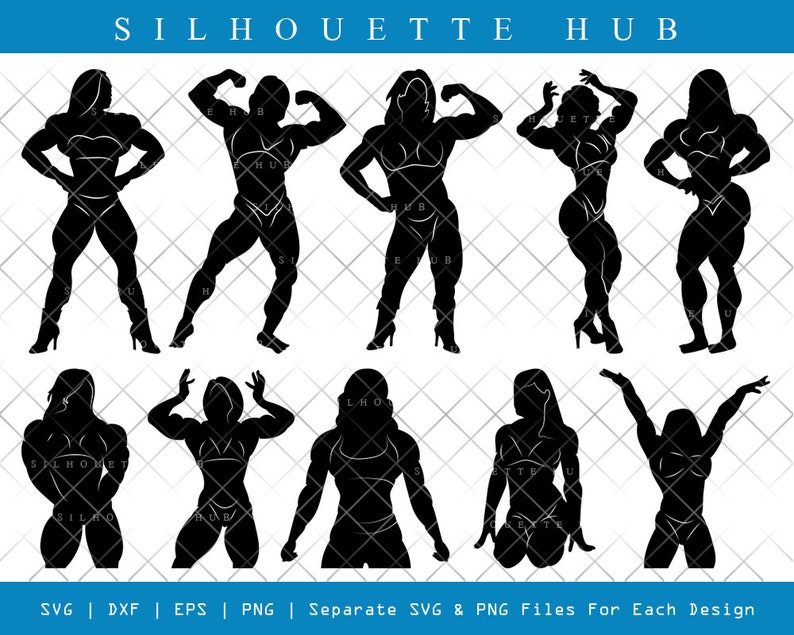 Bodybuilder Women SVG Bodybuilder Silhouette Women Svg | Etsy