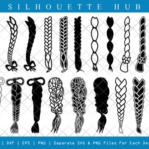 Digital Hair side braid cute hair style svg Side braid svg sunglasses ...