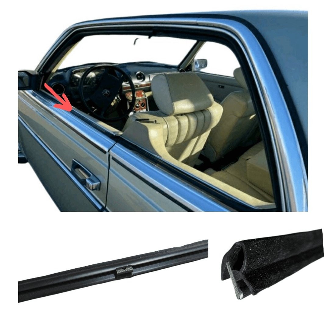 Left Sealing Rail for Mercedes W123 Coupé Door Window, OEM Shaft Strip ...