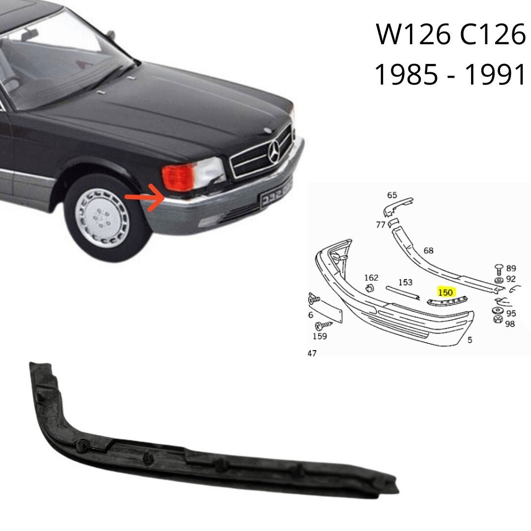 W126 Front Right Seal Between Bumper and Fender for Mercedes Benz C126 ...