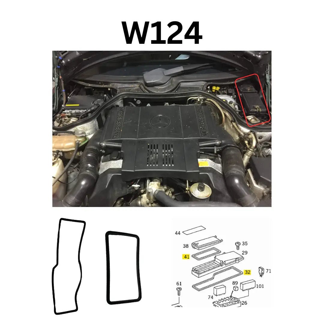 W124 Rubber Inserts SET Fuse Box Cover Complete - Etsy Australia