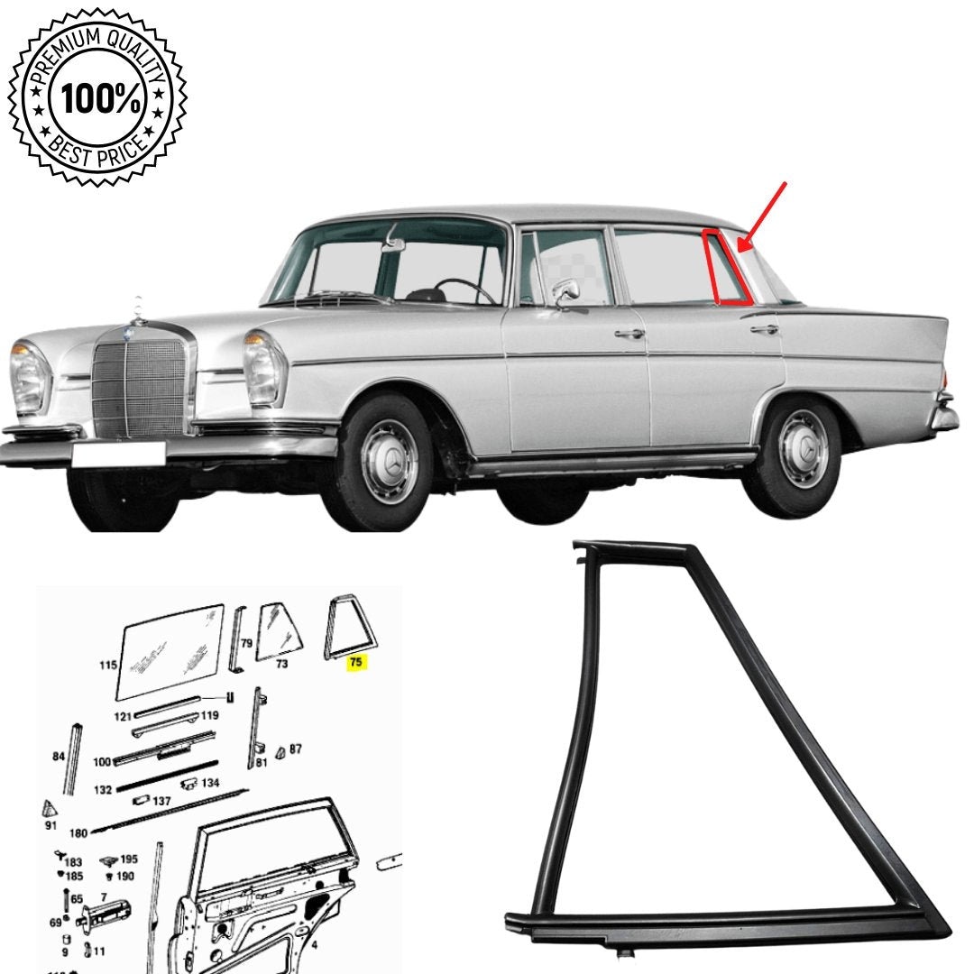 Mercedes-benz W110 W111 W112 Rear Left Window Seal | OEM A1107350124 ...