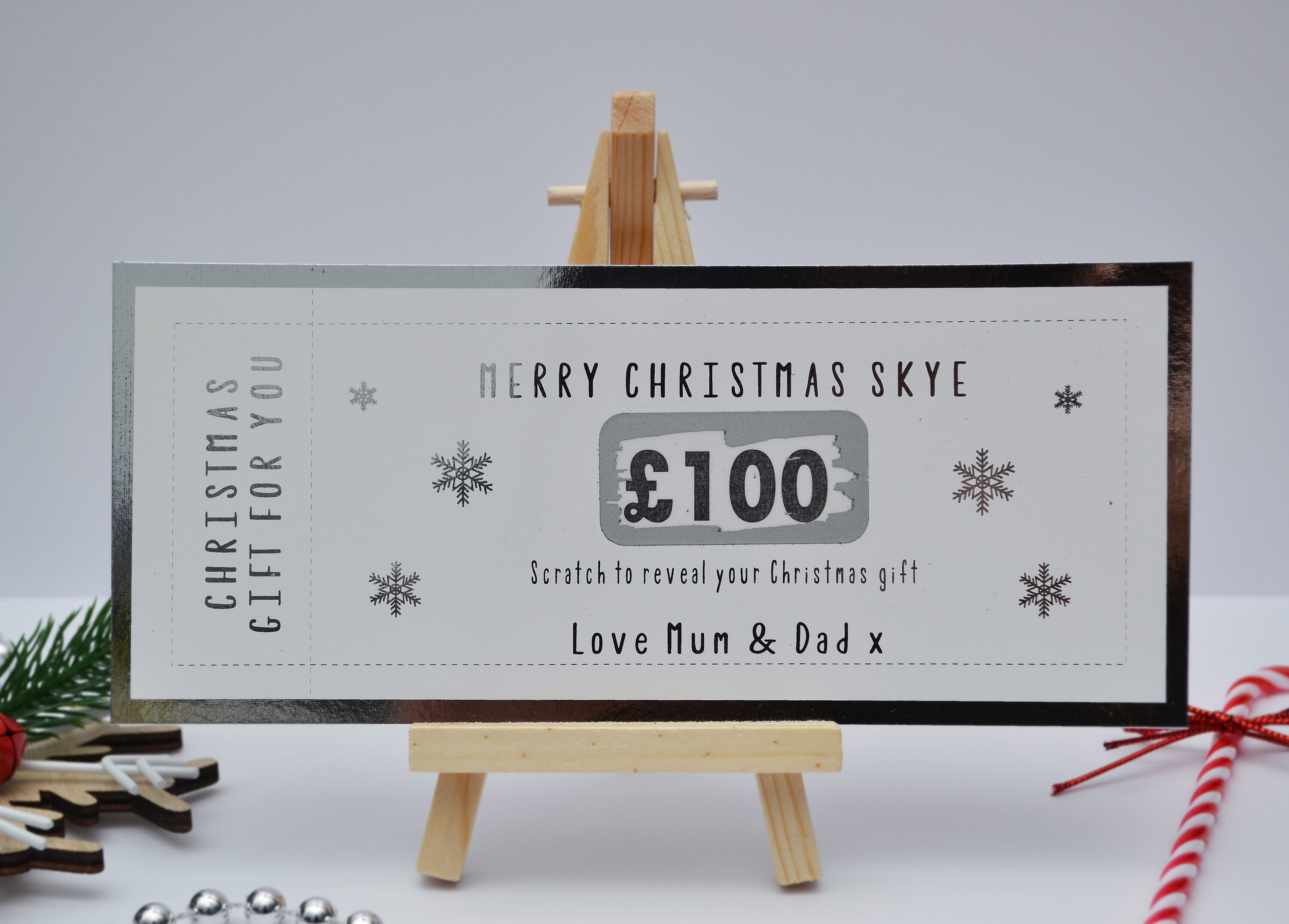 Surprise Christmas Scratch to Reveal Voucher, Custom Christmas Coupon ...