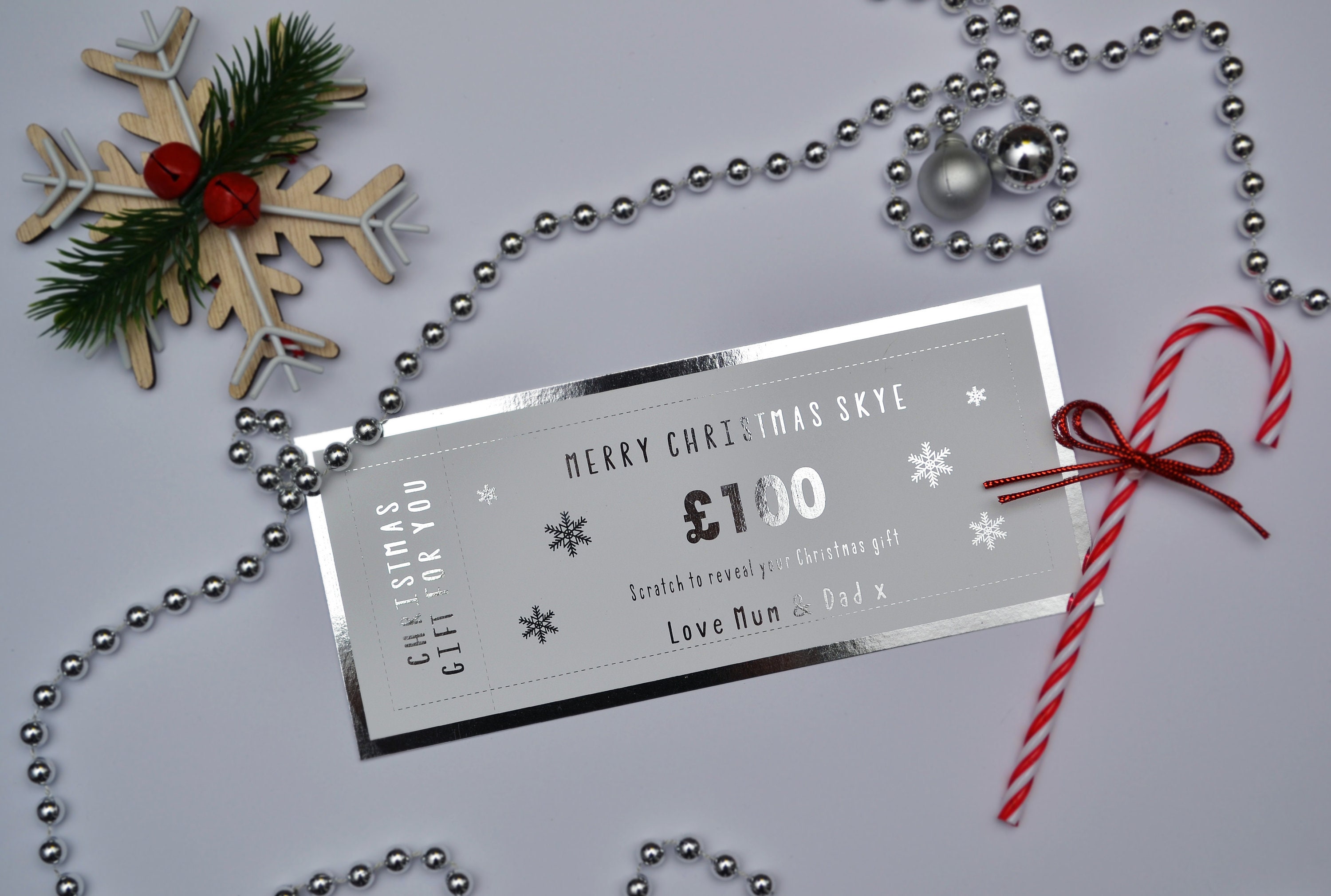 Surprise Christmas Scratch to Reveal Voucher, Custom Christmas Coupon ...