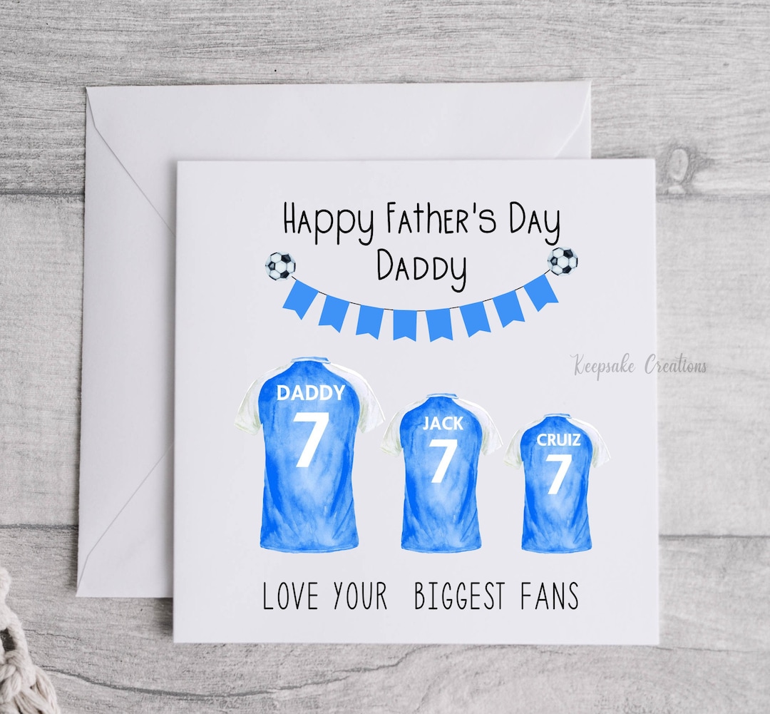 Personalised Father's Day Card, Football Card for Daddy, Dad Grandad ...