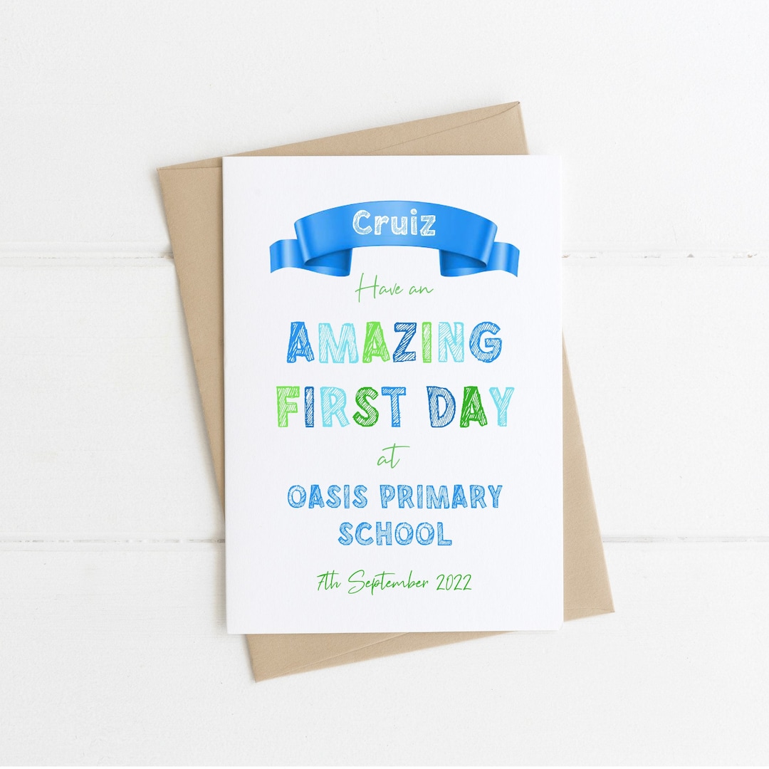 Personalised First Day of School Card - New School Card - Going to ...
