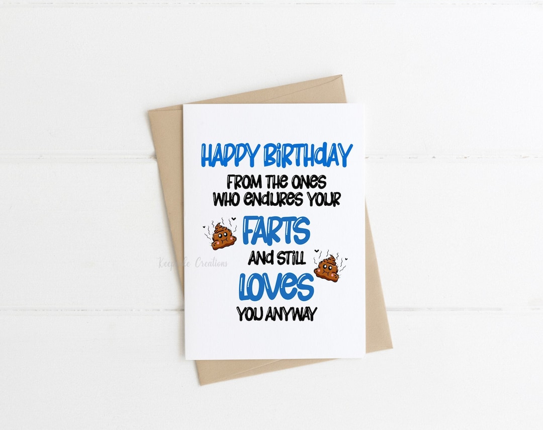 Funny Birthday Card, Fart Card, Happy Birthday Card, Card From ...