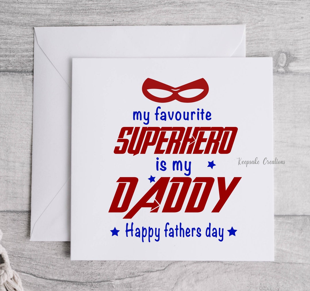 Superhero Fathers Day Card for Daddy, Happy Fathers Day - Etsy Australia