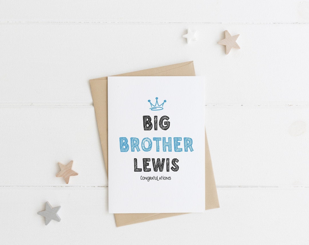 New Big Brother Congratulations Card, Personalised Big Brother Gift - Etsy