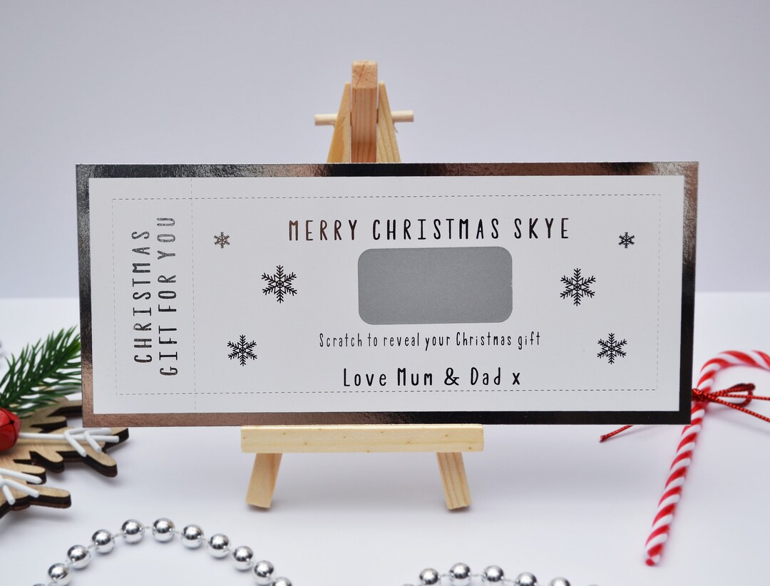 Surprise Christmas Scratch to Reveal Voucher, Custom Christmas Coupon ...