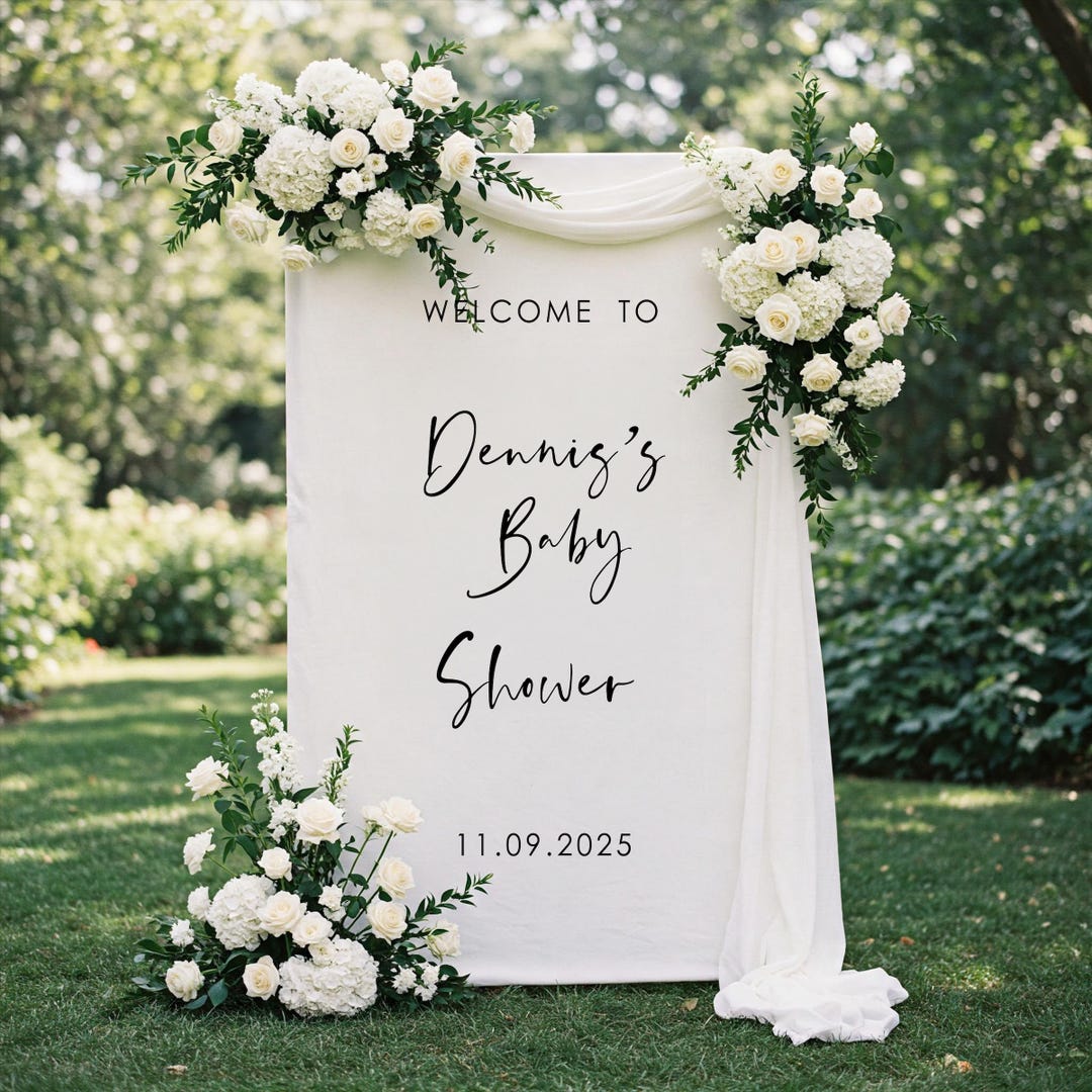 Iron-on Baby Shower Sign, Fabric Baby Shower Sign, Hello Baby Sign ...