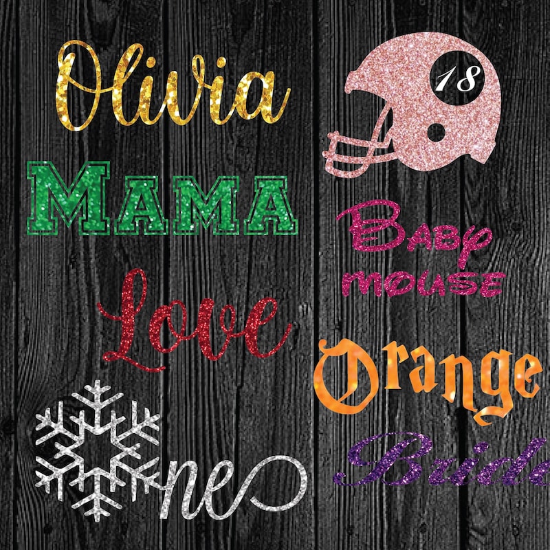 Glitter Vinyl Custom Dtf - Etsy