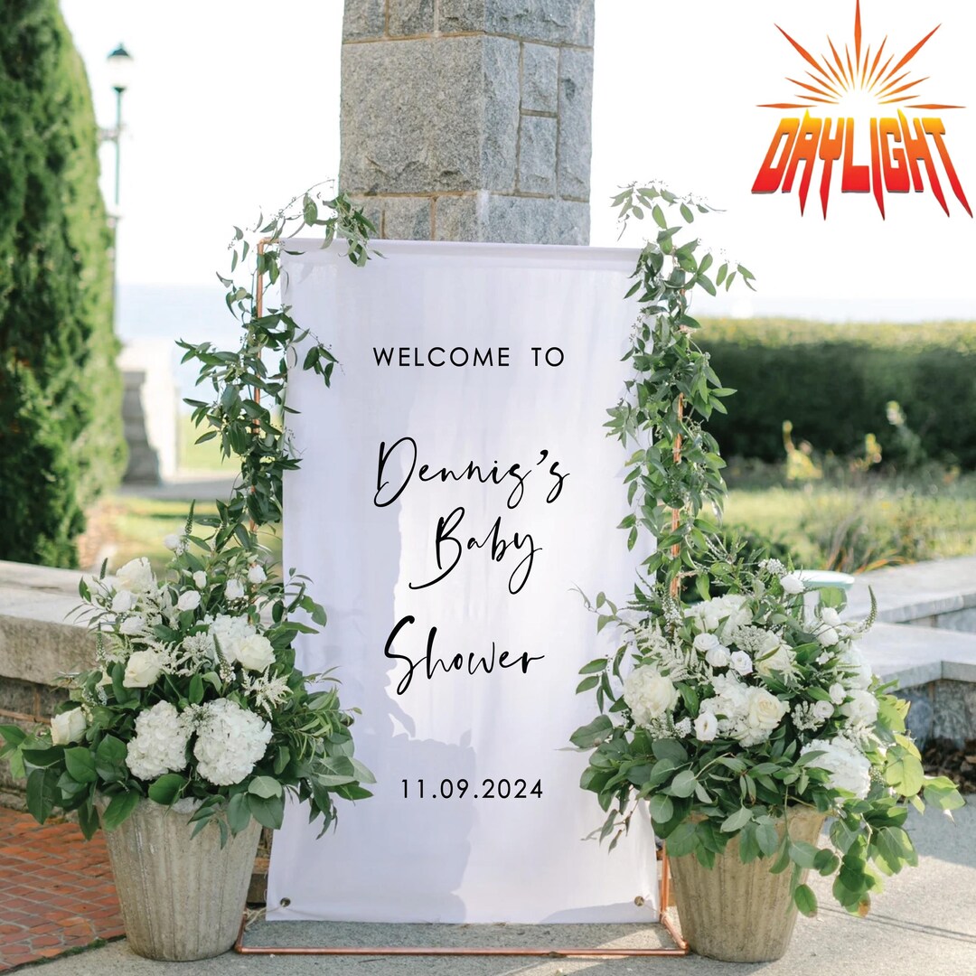 Iron-on Baby Shower Sign, Fabric Baby Shower Sign, Hello Baby Sign ...