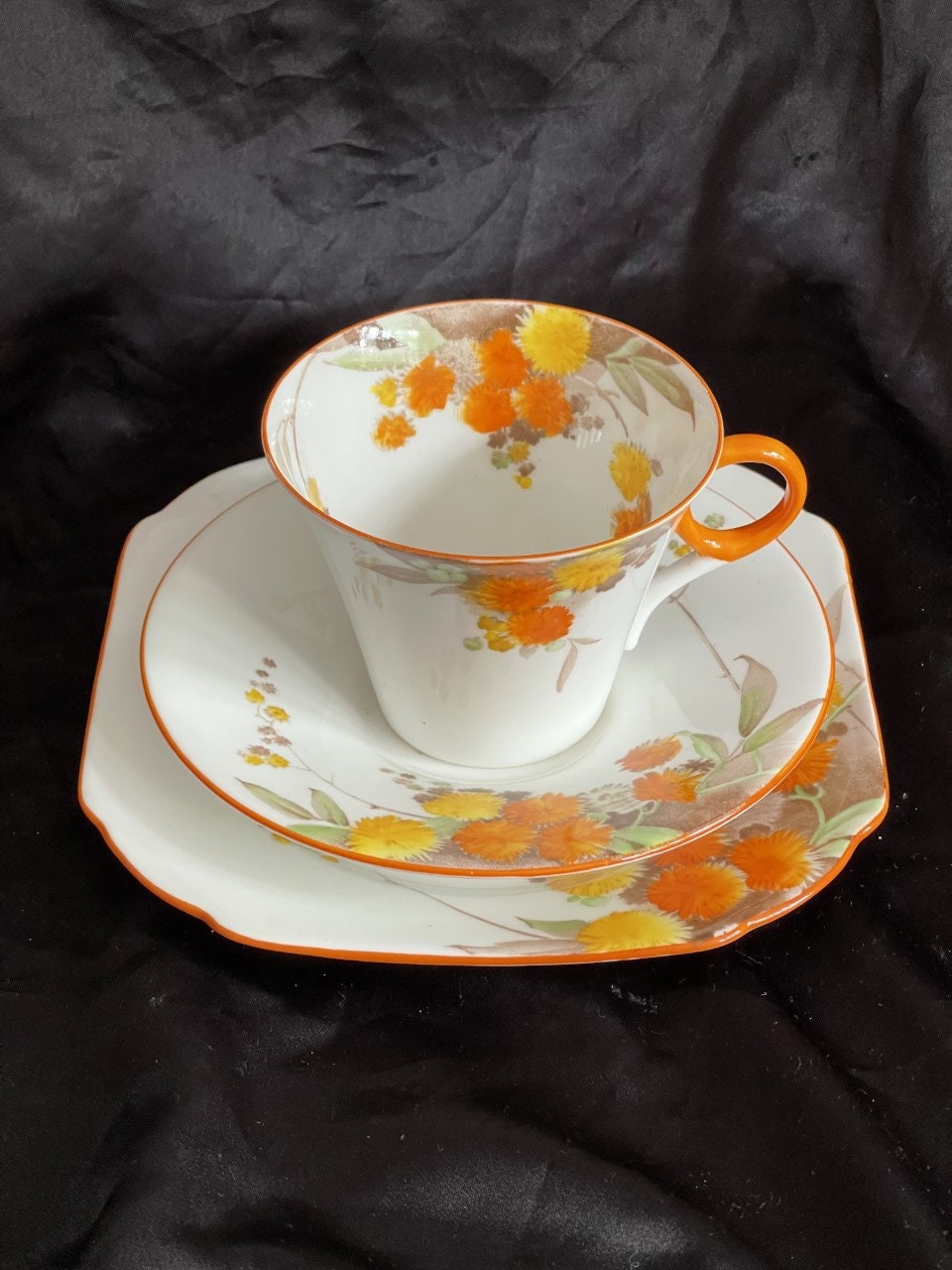 Shelley Tea Set "yellow and ORANGE Acacia". Pattern No : 12255. Art ...