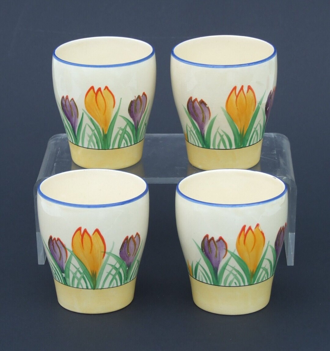 Clarice Cliff Style "crocus" Lemonade Beakers .art Deco. 1930's.hand ...