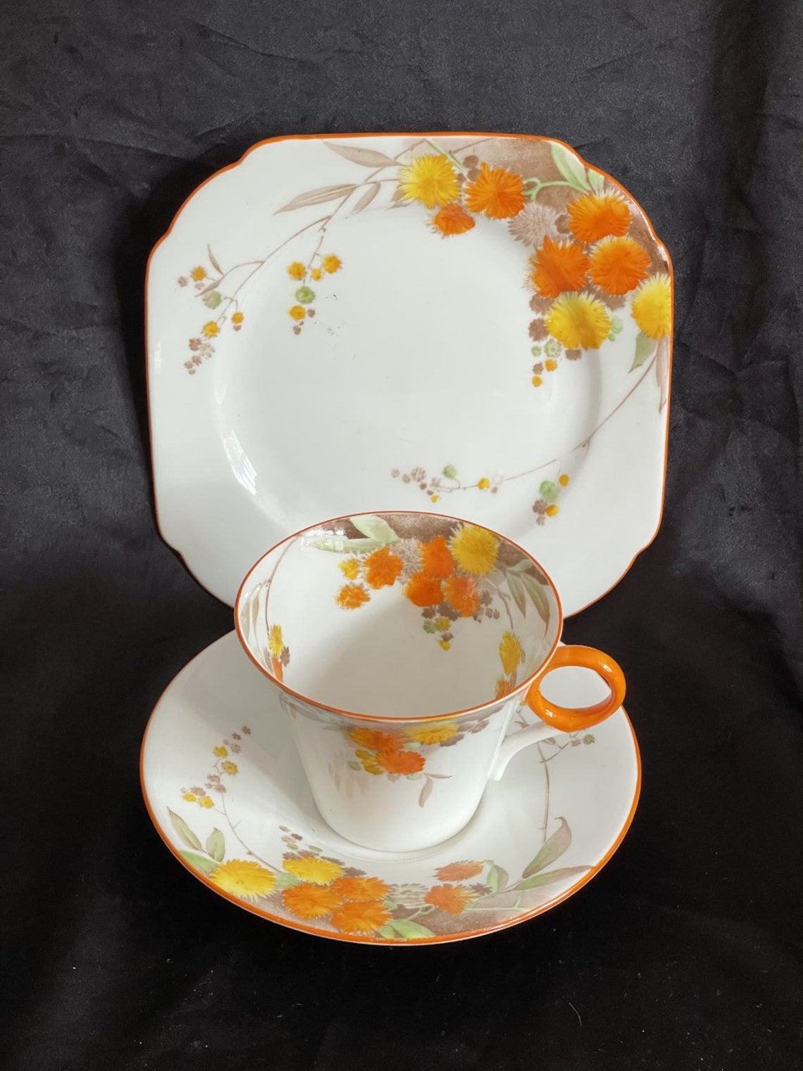 Shelley Tea Set "yellow and ORANGE Acacia". Pattern No : 12255. Art ...