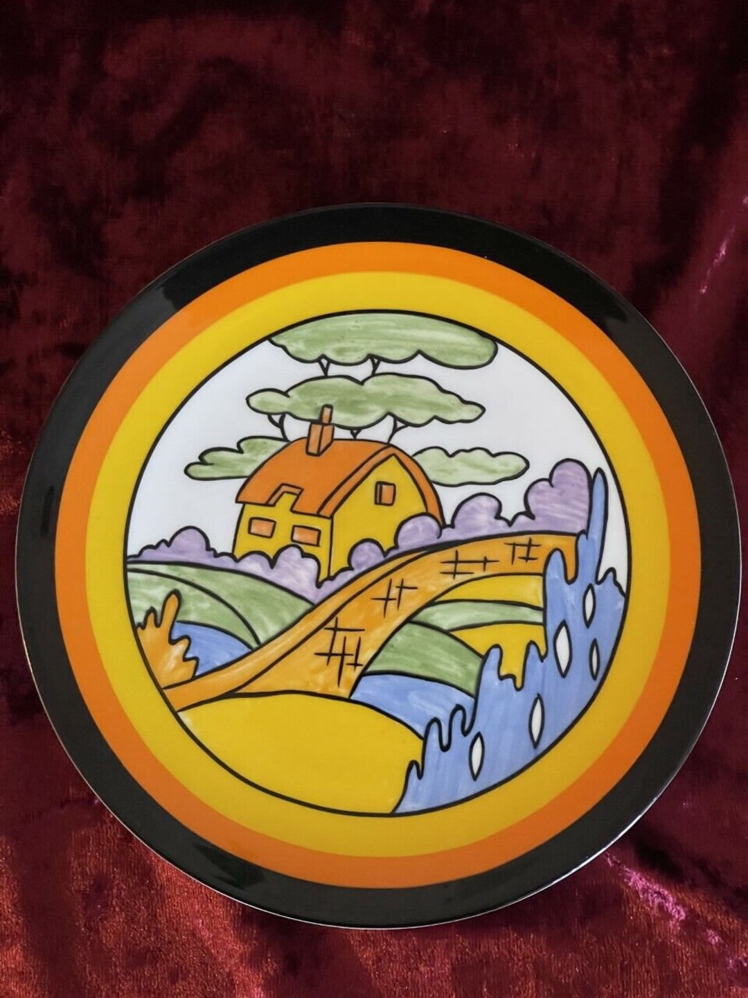 Clarice Cliff Bizarre "orange ROOF Cottage" Plate - Etsy