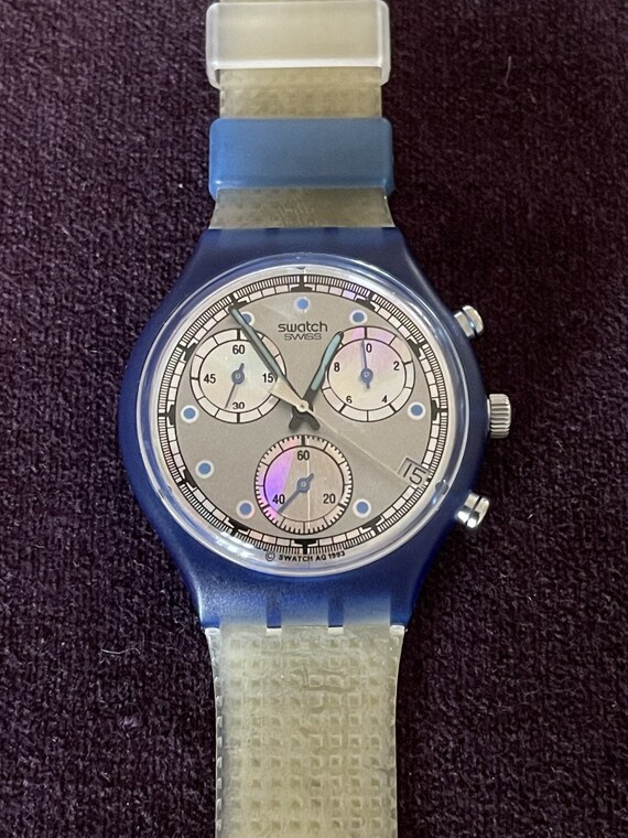 Swatch Watch Chronograph SCN401 "PEARL FRAME" 1991 Vi… - Gem