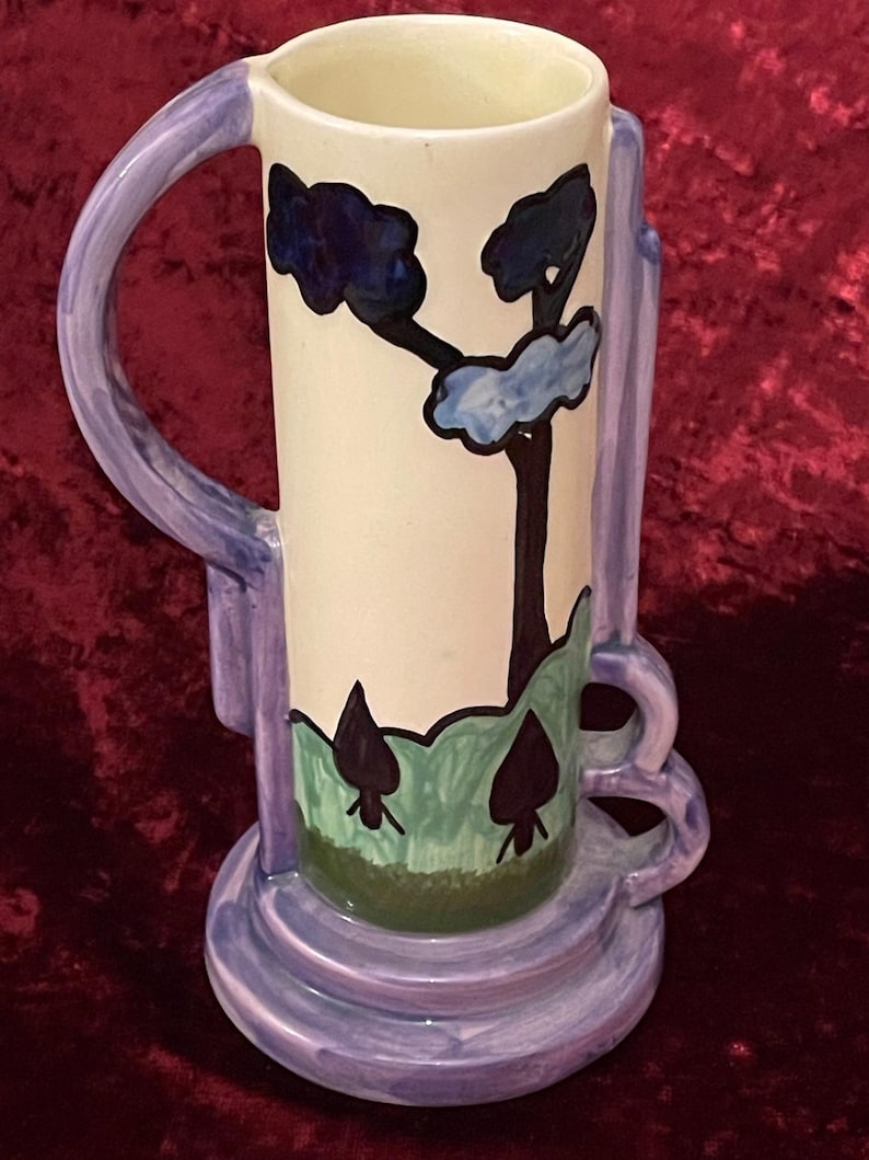 Clarice Cliff Style "crown Devon" Vase. Art Deco.1930's. Hand Painted ...
