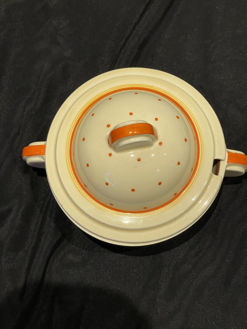 Clarice Cliff Bizarre "polka Dot" Tureen and Ladel. "stamford Shape ...