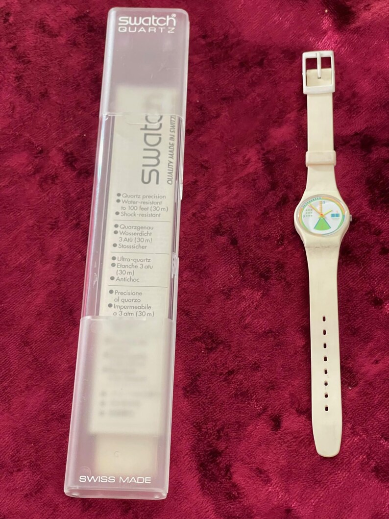 Swatch Watch LW124 "greengo" 1987 Ladies Original. Extremely Rare and ...