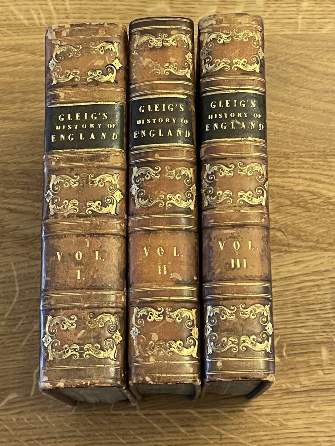 HISTORY OF ENGLAND by Rev. George R Gleig in Three Volumes. All Leather ...