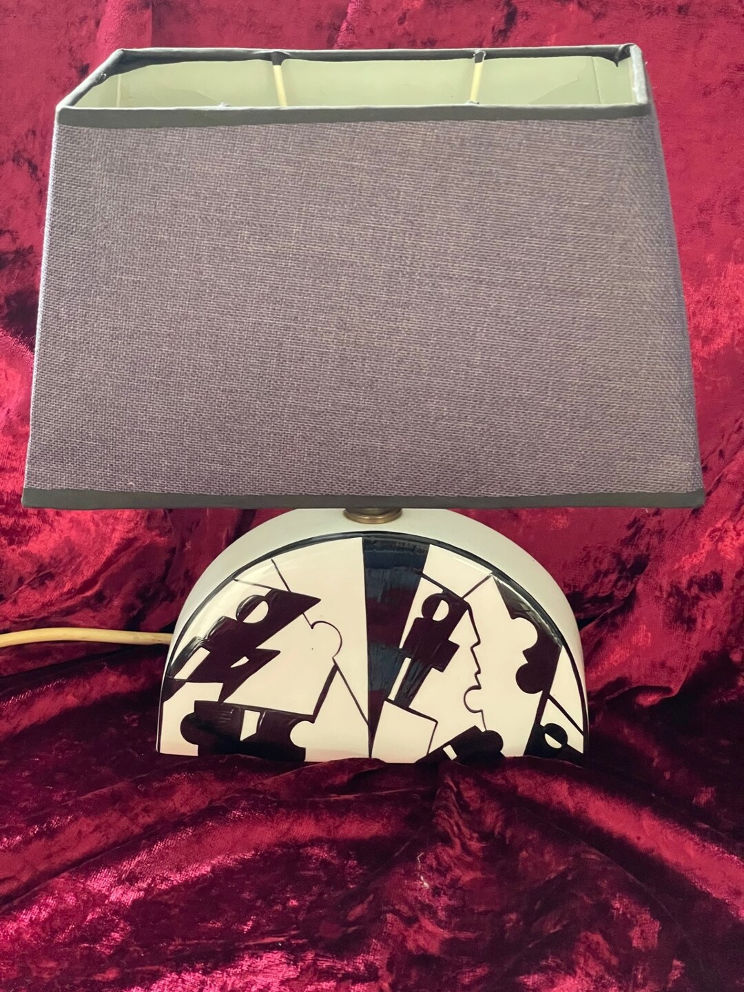 Clarice Cliff Style "cubist" Table Lamp.hand Painted by Brian Wood ...