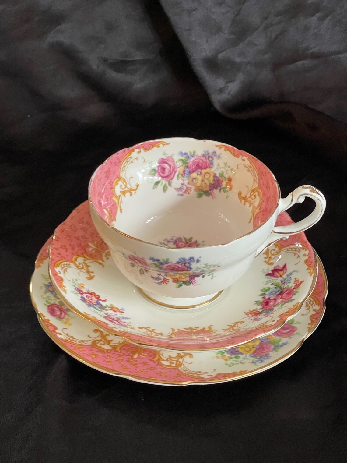 Paragon Rockingham "pink" Trio Tea Set". Stunning - Etsy
