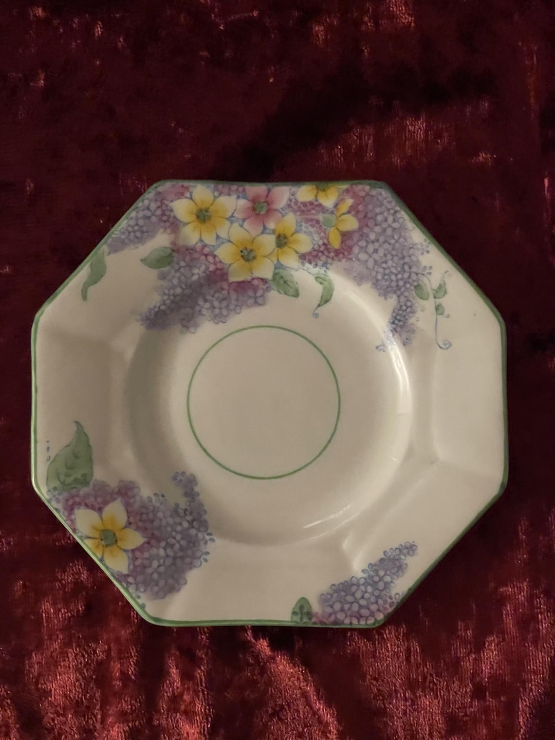 Melba Bone China FLOWER HANDLE "lilac Time" Trio. Art Deco .1930's ...