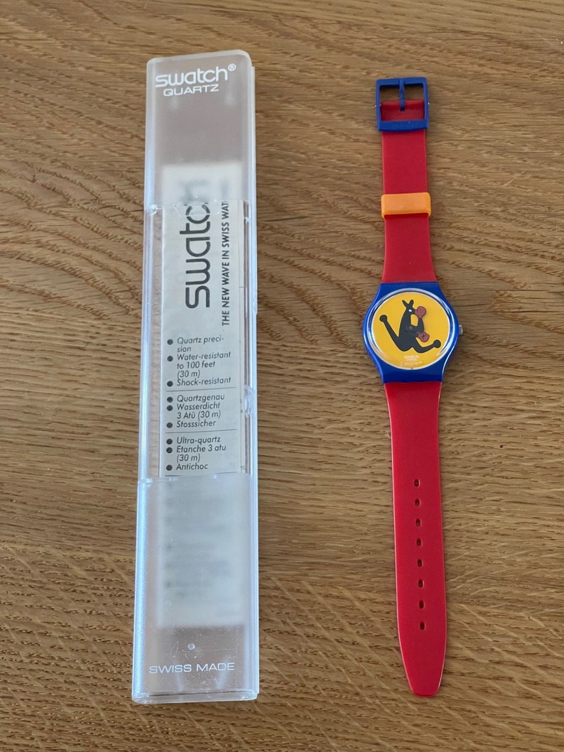 Swatch Watch GN163 "boxing" 1996 Original. Designed by "eduardo Arroyo ...