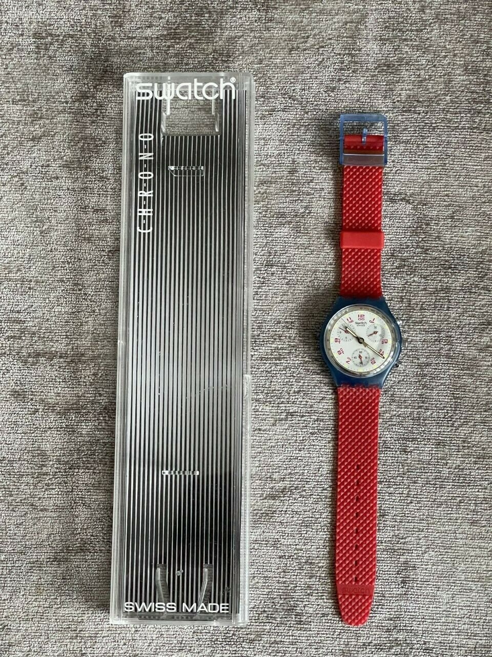 Swatch Watch Chronograph SCN103 "jfk" 1991 Vintage Original in Mint ...