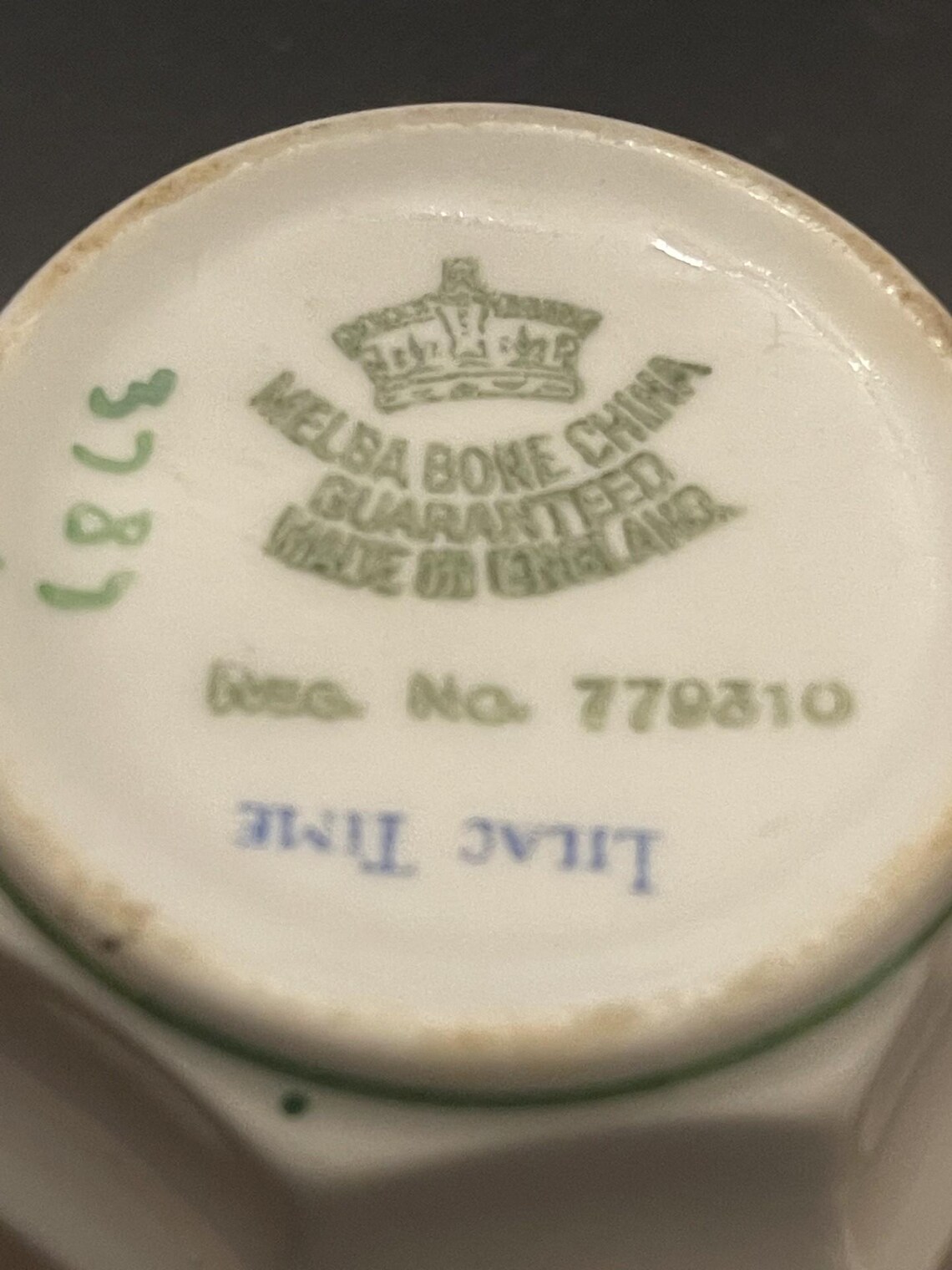 Melba Bone China FLOWER HANDLE "lilac Time" Trio. Art Deco .1930's ...