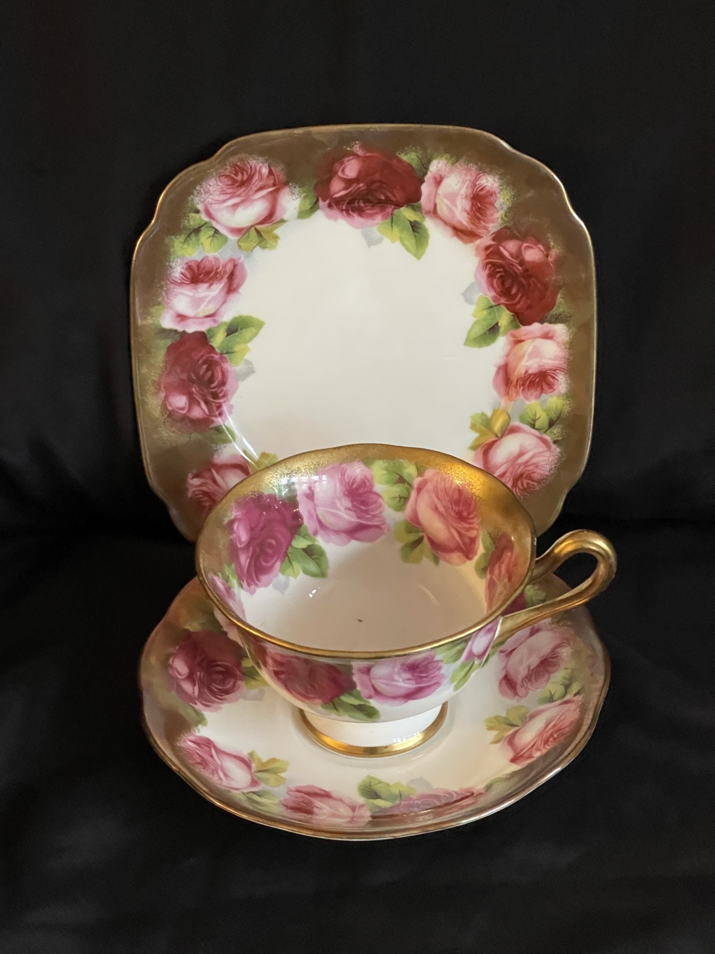 Royal Albert "old ENGLISH Rose" Trio. 1930's.stunning.all Gilded. - Etsy