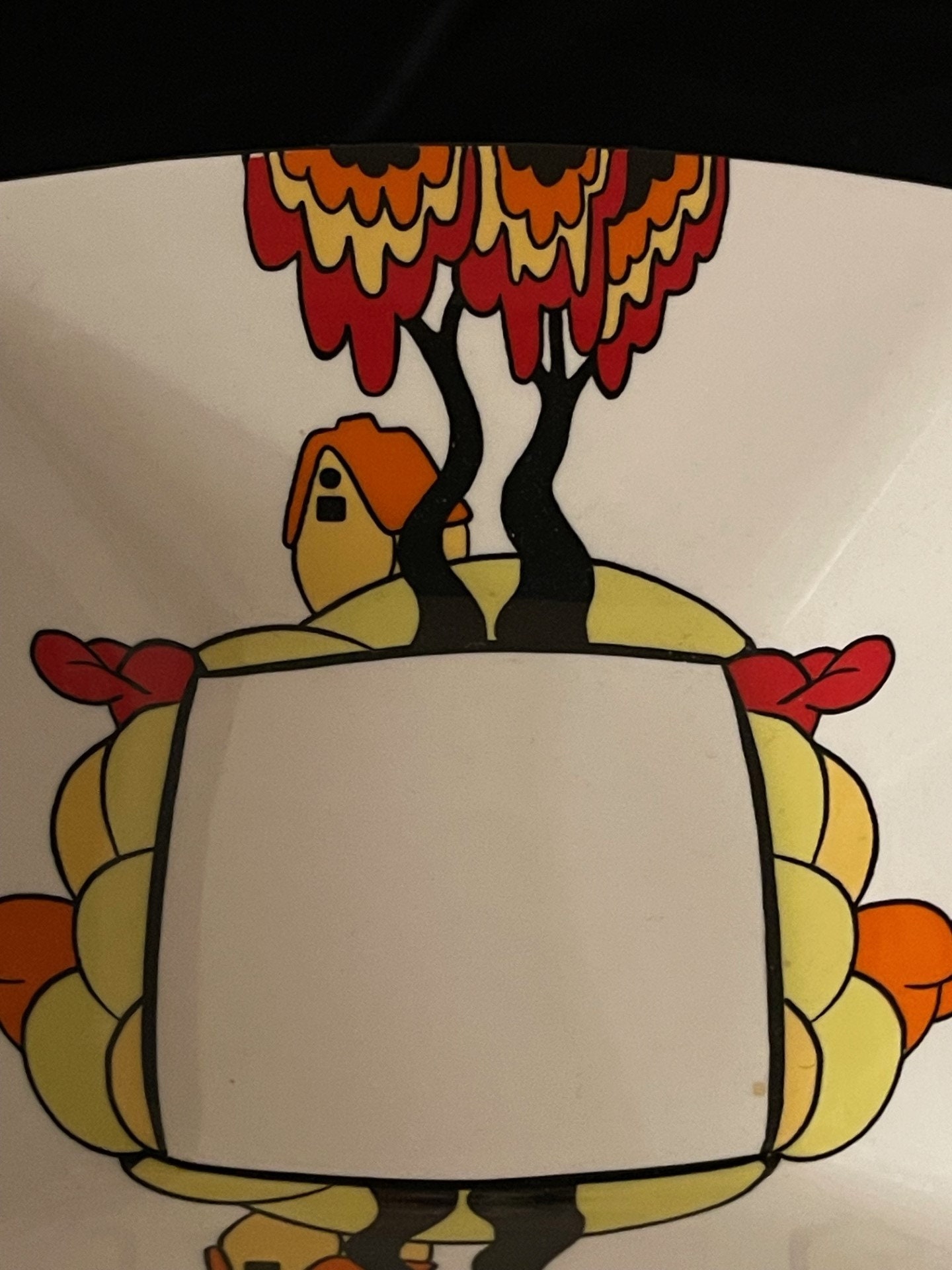 Clarice Cliff Style "house AND Trees" Footed Bowl. Hand Painted by ...