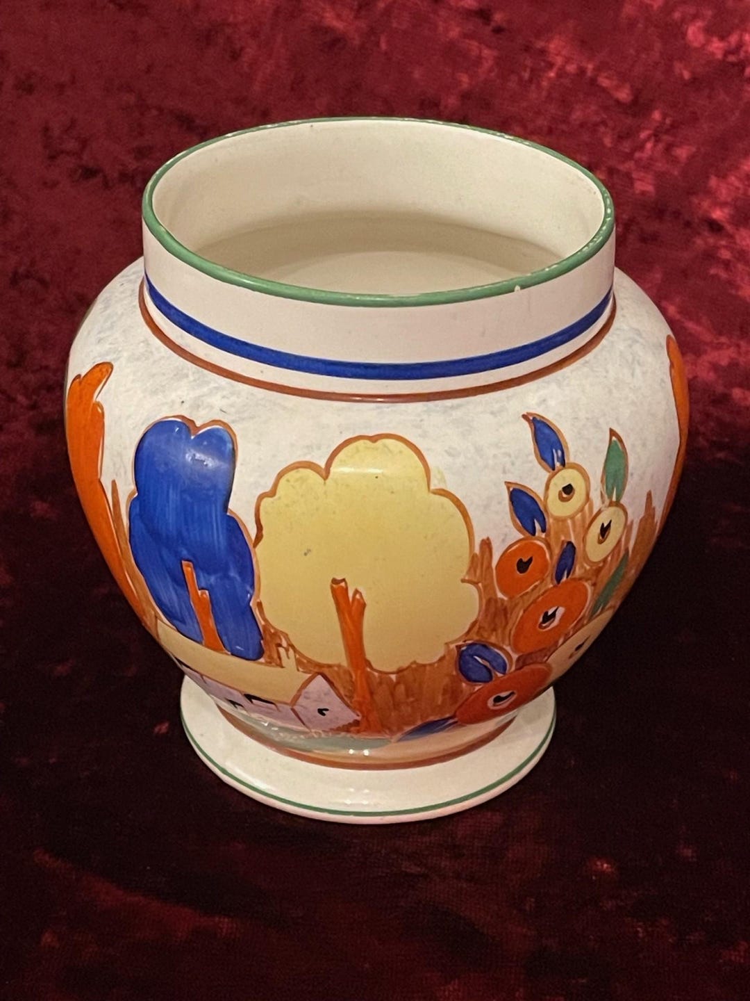 Clarice Cliff Style Vase Made by H&K Tunstall in Staffordshire England ...