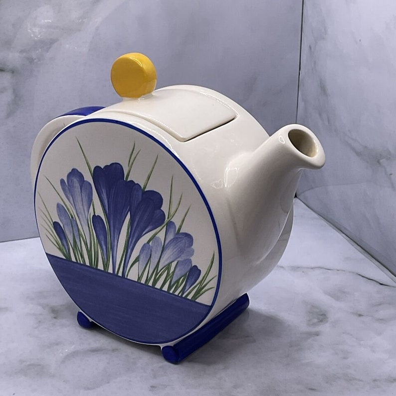 Clarice Cliff Bizarre " BLUE Crocus" Teapot. Stamford Shape - Etsy