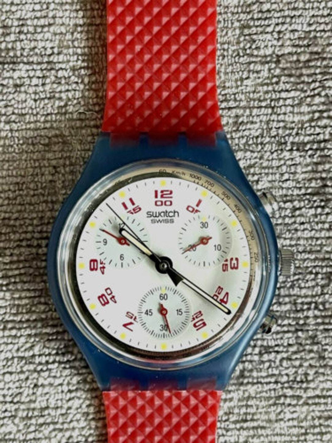 Swatch Watch Chronograph SCN103 "jfk" 1991 Vintage Original in Mint ...