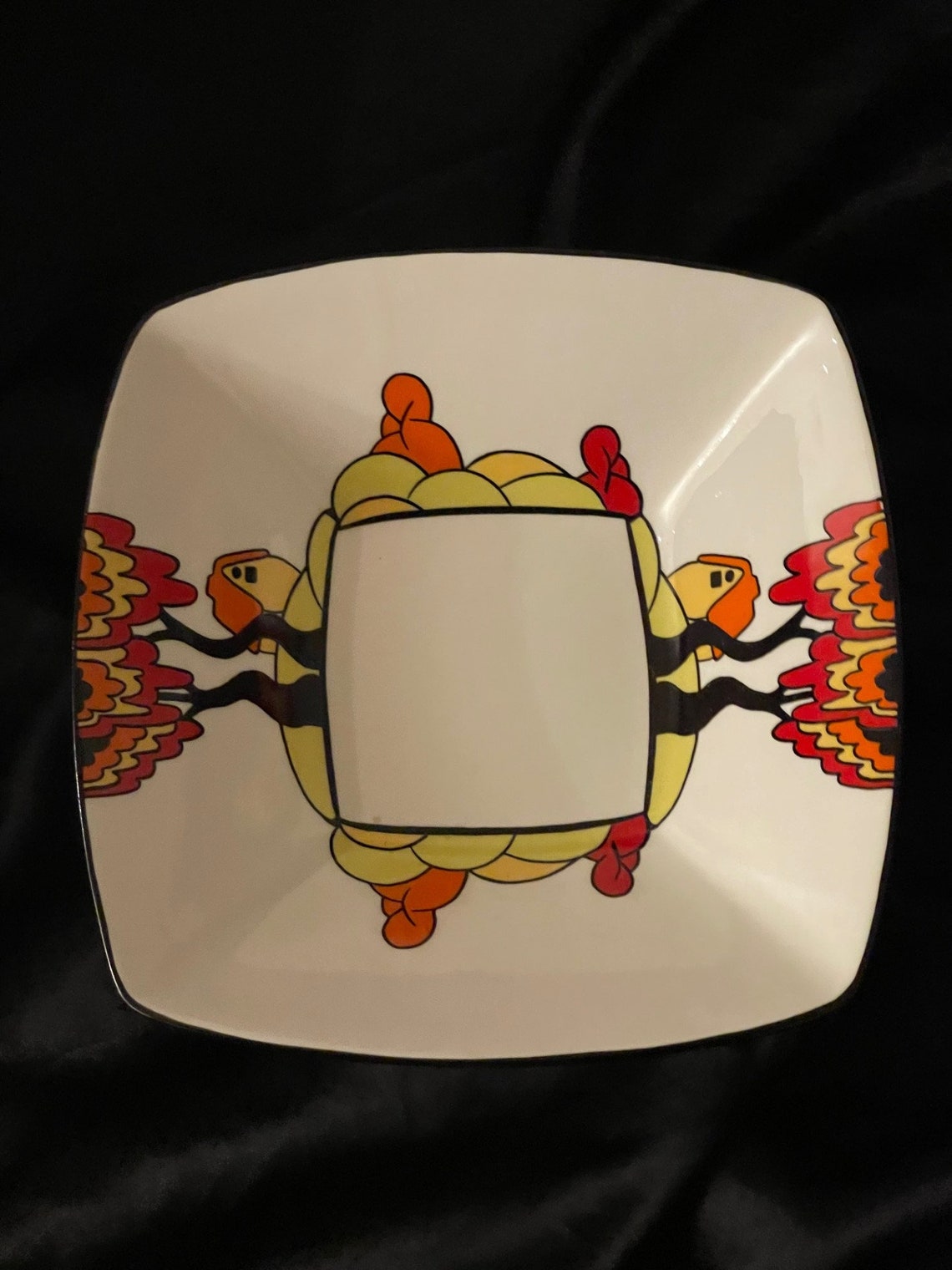 Clarice Cliff Style "house AND Trees" Footed Bowl. Hand Painted by ...