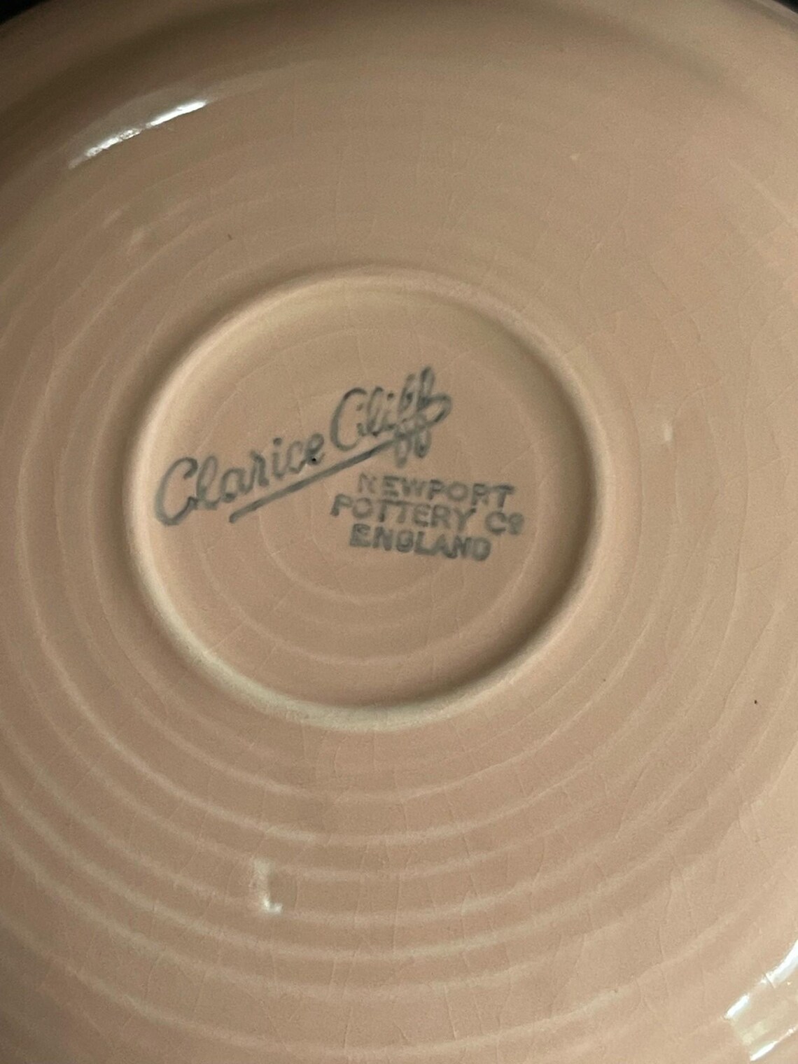 Clarice Cliff "pink/peach" TRIO. Art Deco. 1930's. Very Rare With Early ...
