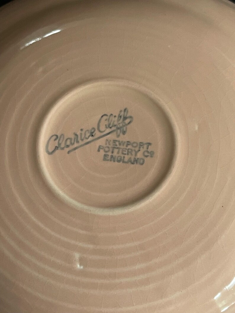 Clarice Cliff "pink/peach" TRIO. Art Deco. 1930's. Very Rare With Early ...