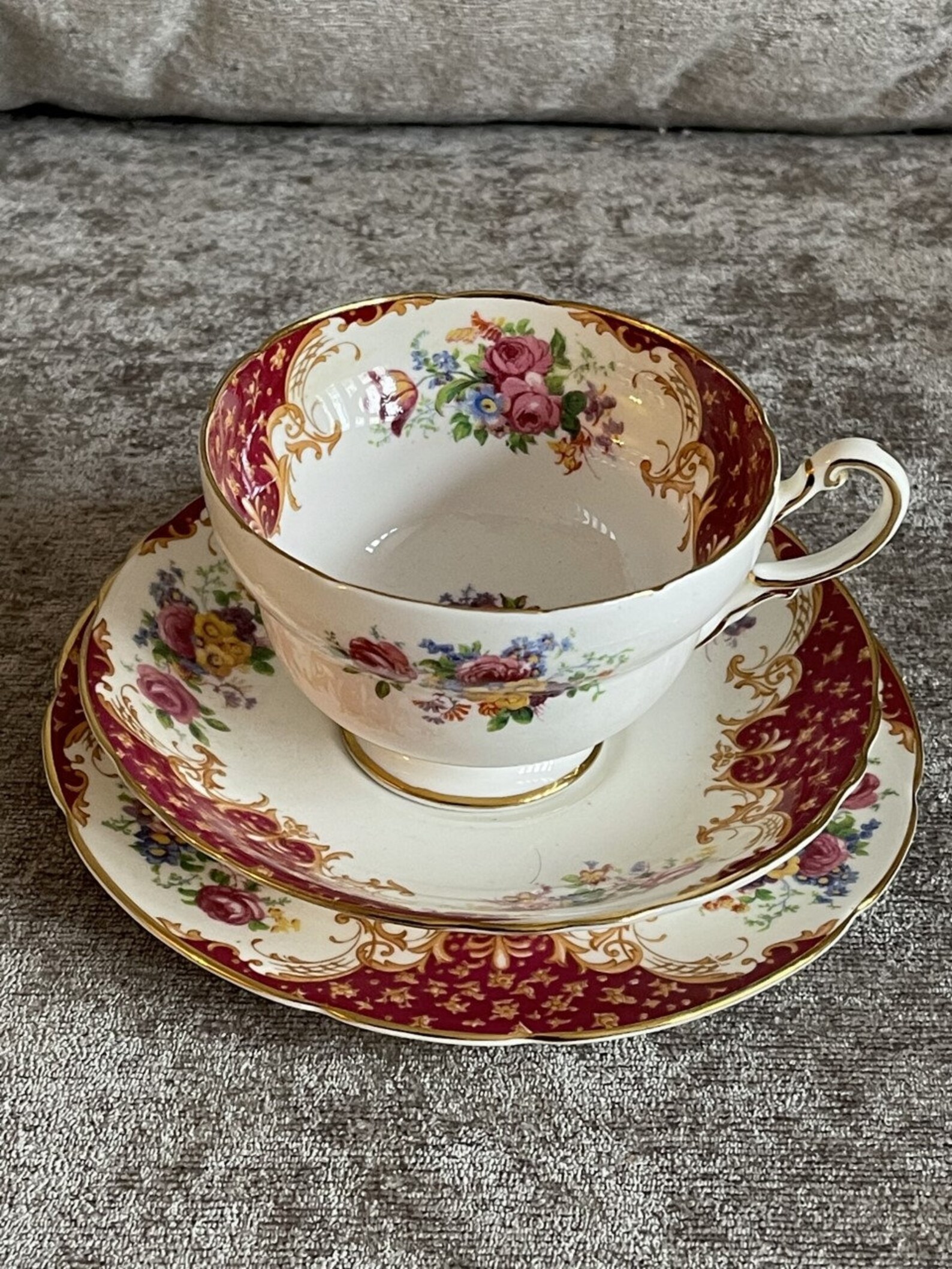 Paragon Rockingham Red Tea Set Complete With Teapot - Etsy Singapore