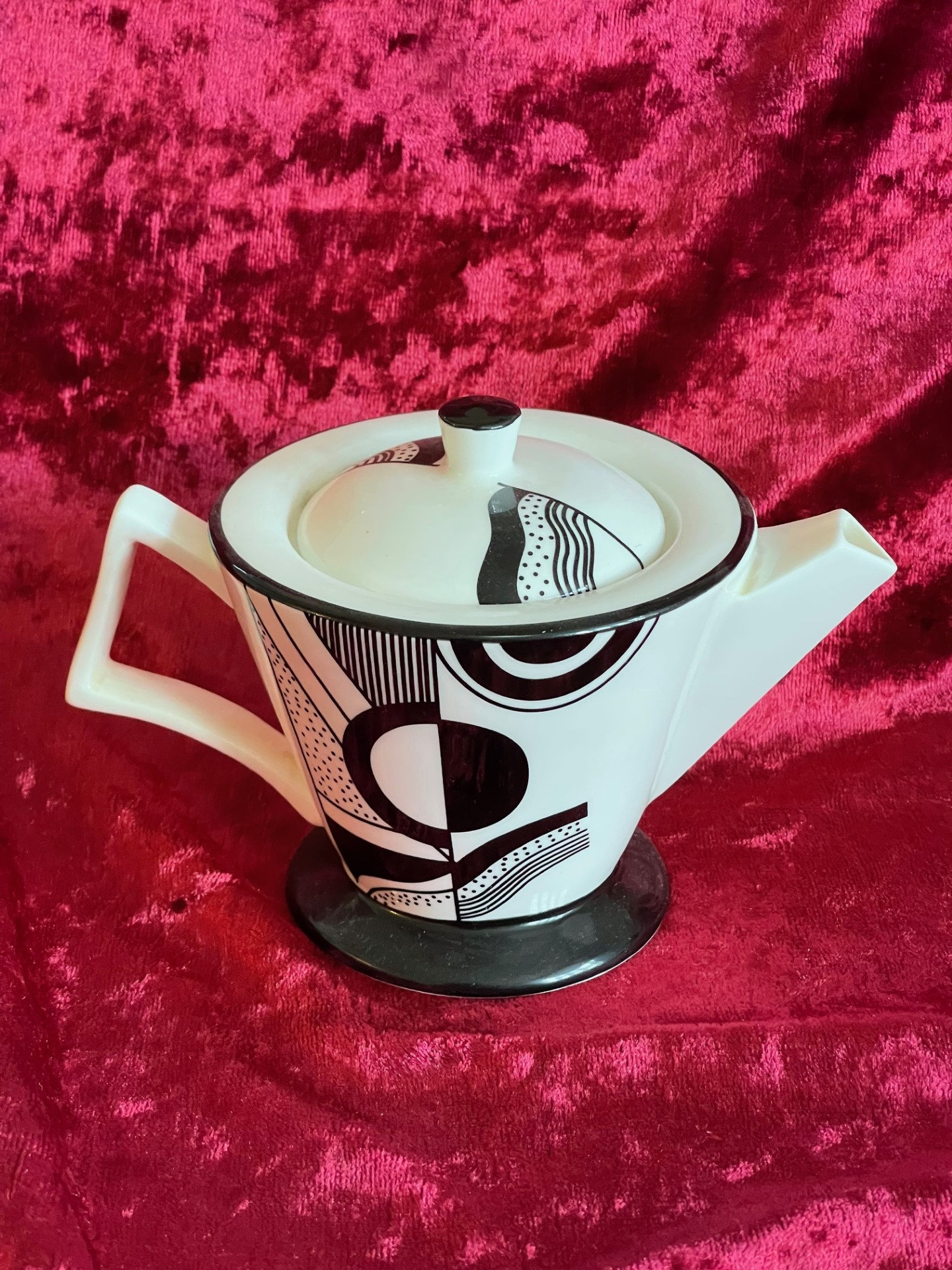 CLARICE CLIFF Style Conical Teapot "mono" Hand Painted by Brian Wood ...
