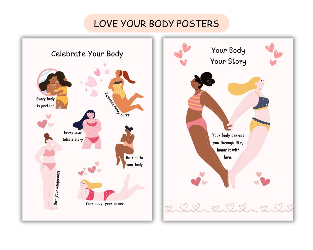 Love Your Body Printable Poster, Celebrate Body Positivity Wall Art ...